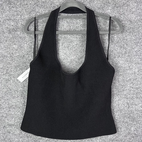 Babaton | Tops | Aritzia Babaton Sculpt Knit Backless Halter Top Black ...